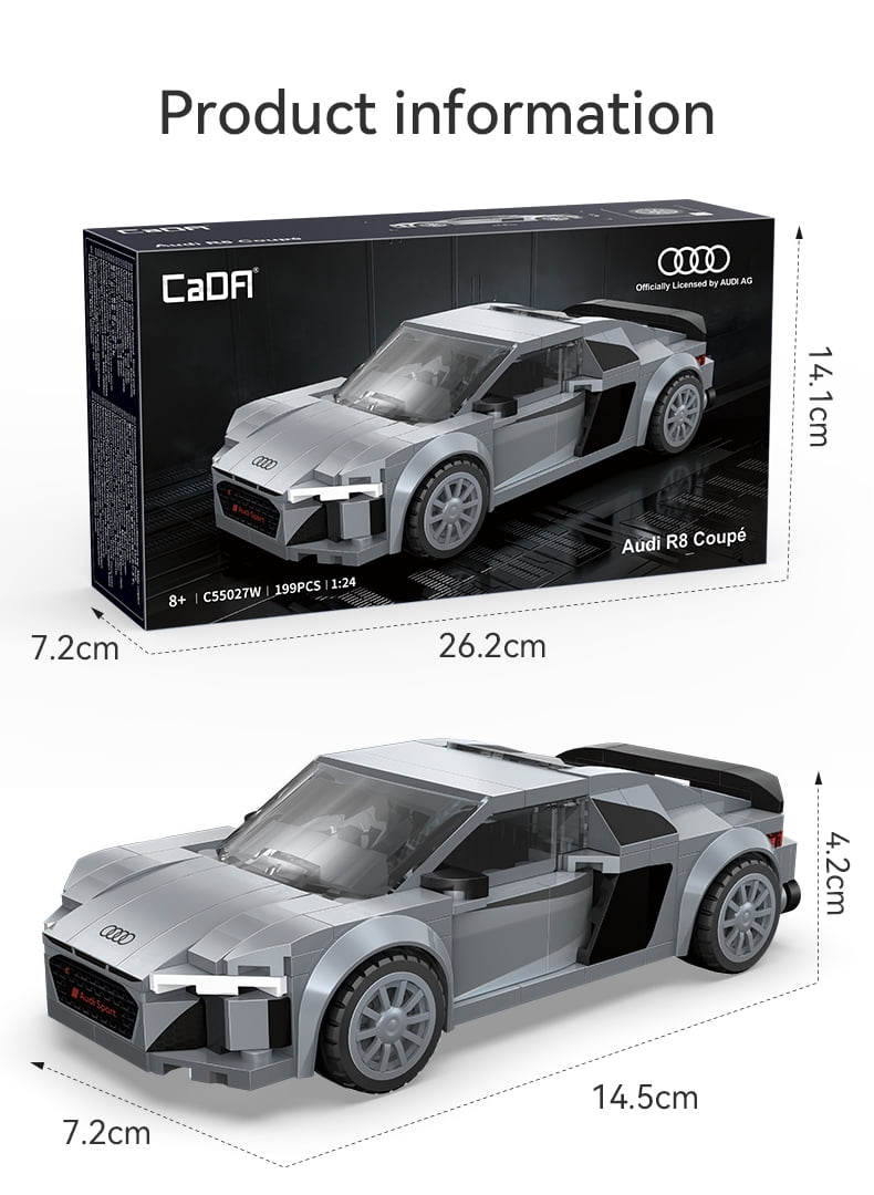 CaDA 199Pcs 1:24 Car Set Building Blocks Super Racing Car Classic Retro ...