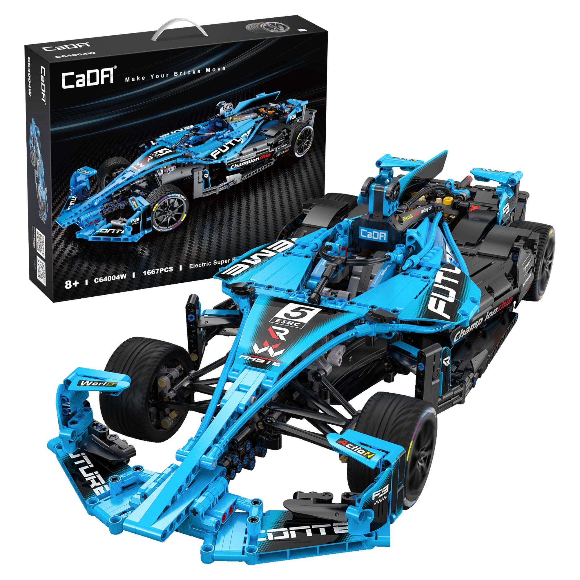 CaDA® Speed Series Model Car Building Set C63003W Blue Knight (2088 ...