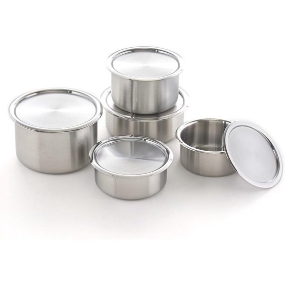 CaKE 5PCS Stainless Steel Food Storage Containers With Lids 5PCS ...