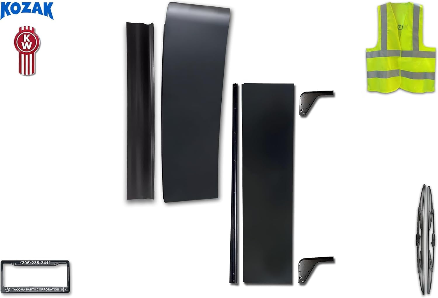 Cab Cabin Lower and Upper Sleeper Fairings Set w/Upper Extension, Right ...