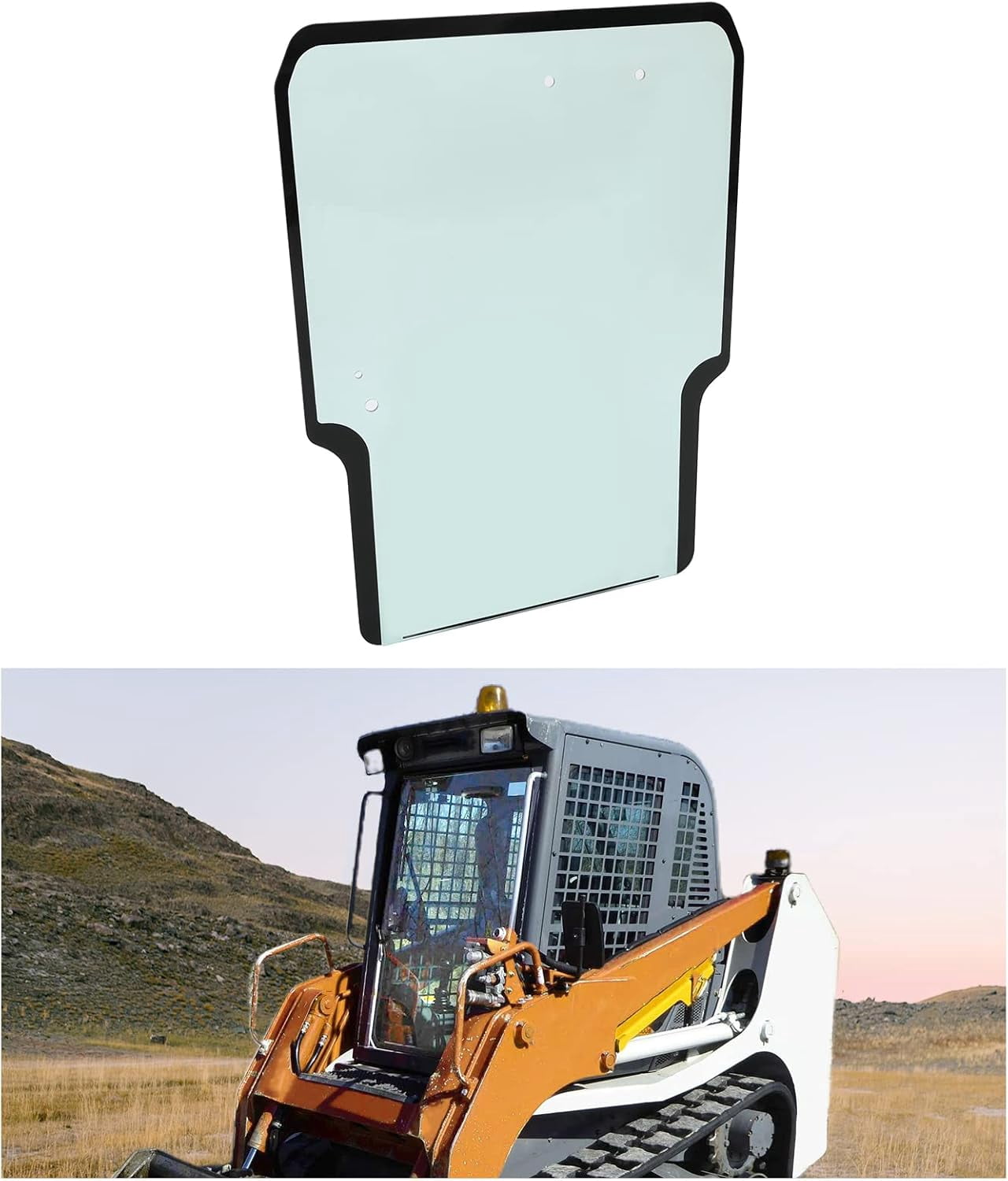 Cab Door Glass Compatible with Takeuchi Models TL8 TL10 TL12 TL130 ...