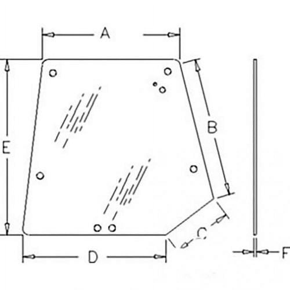 Cab Glass - Rear Window Upper Tinted fits Massey Ferguson 4225 4235 ...