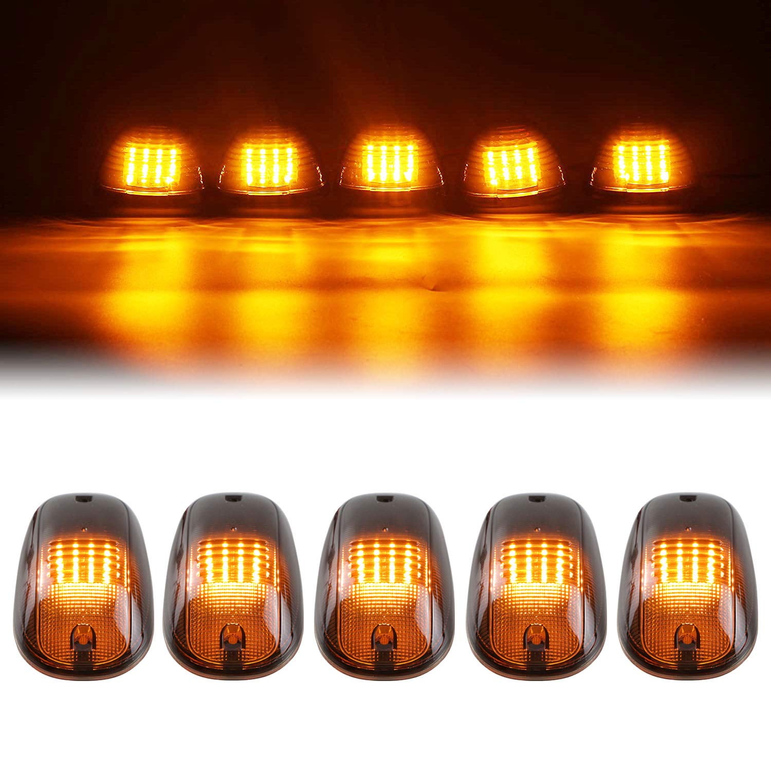 Cab Roof Marker Amber RRF12 Lights for 2003-2016 Dodge Ram 1500 2500 3500 Pickup Trucks with ...