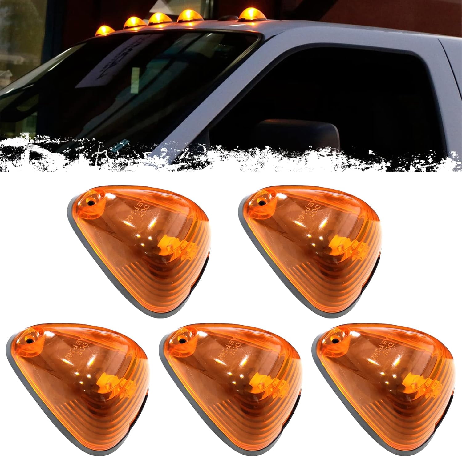 Cab Roof Marker Lights 10 LED Amber Top Clearance Running Lights ...