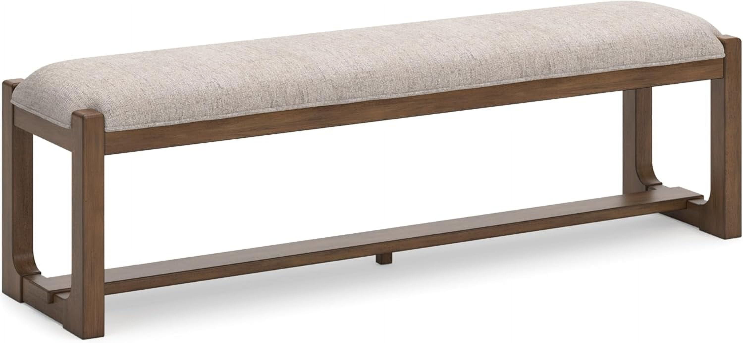 Cabalynn Farmhouse Upholstered 63" Dining Bench, Beige & Light Brown ...