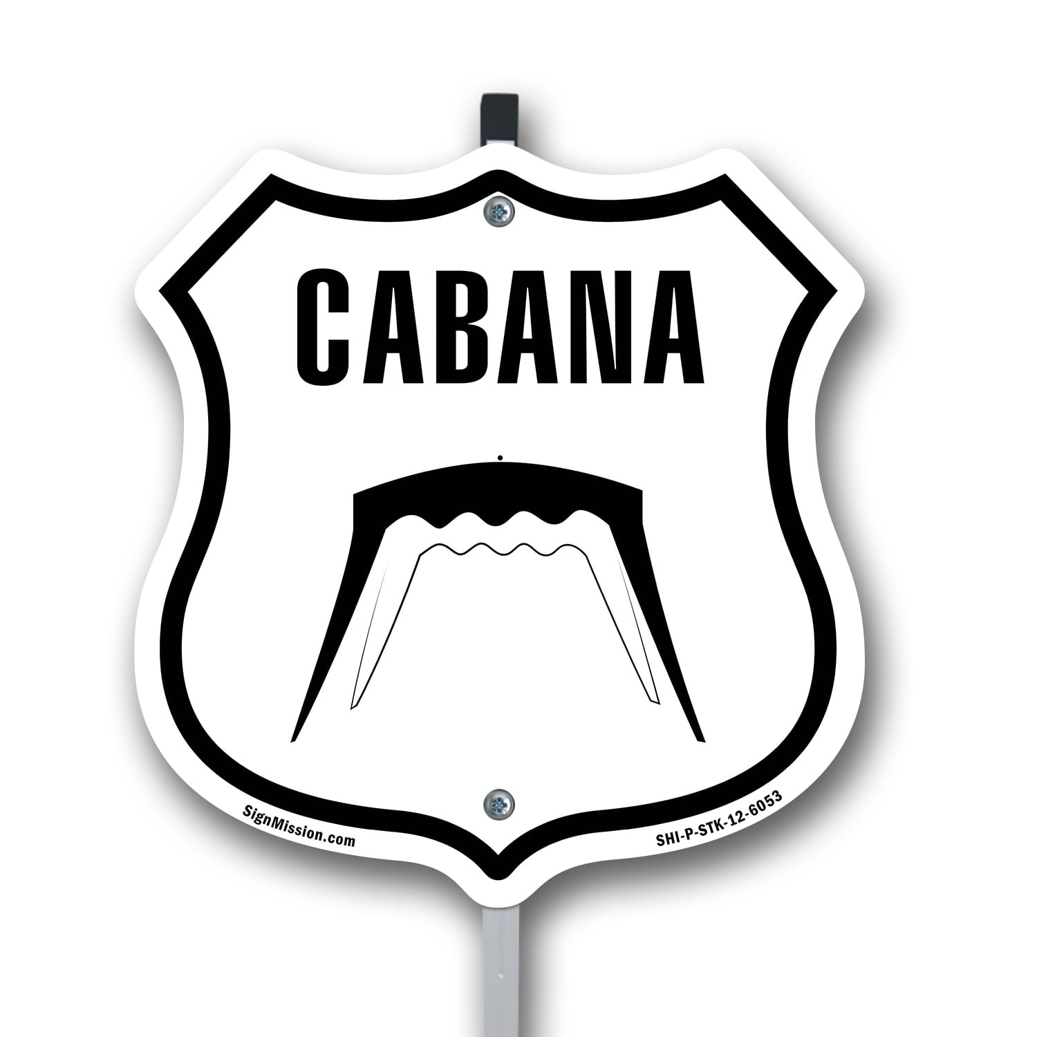 Cabana 12 inch X 12 inch Shield Shaped Commercial Grade Plastic Sign ...