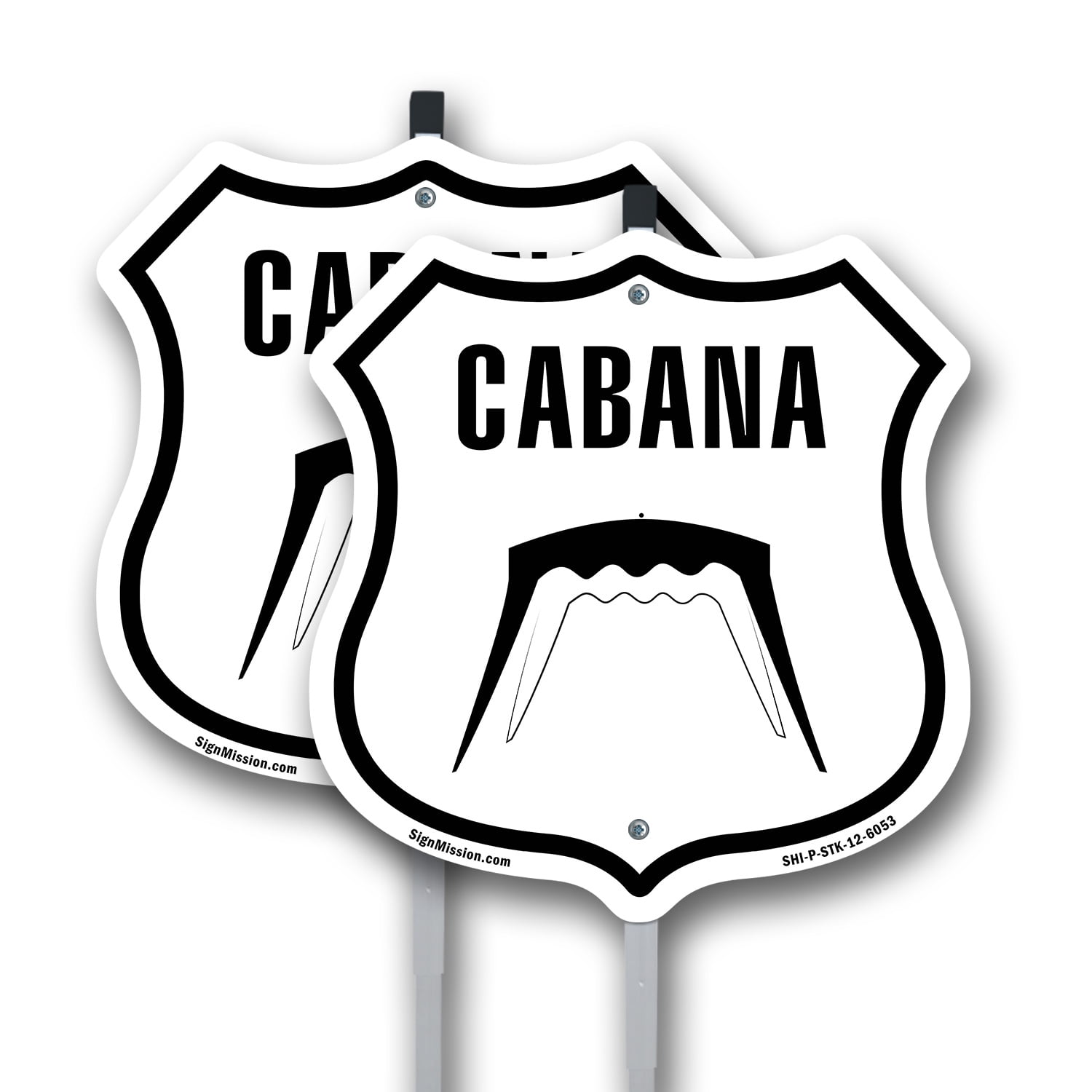 Cabana (2 Pack) 12 inch X 12 inch Shield Shaped Commercial Grade ...
