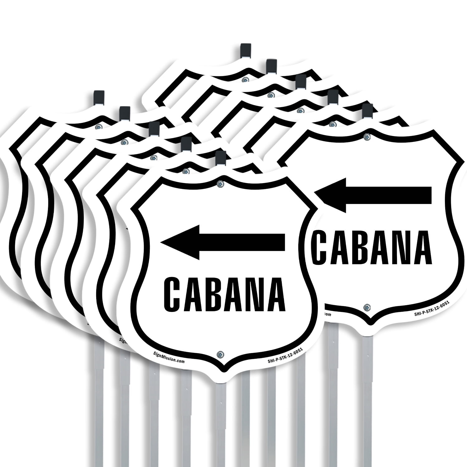 Cabana Left (10 Pack) 12 inch X 12 inch Shield Shaped Commercial Grade ...