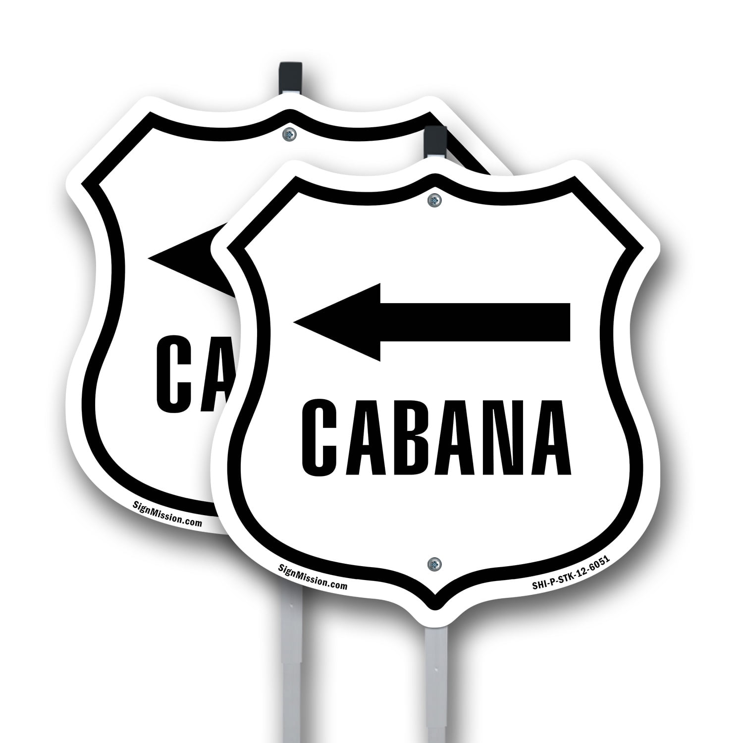 Cabana Left (2 Pack) 12 inch X 12 inch Shield Shaped Commercial Grade ...