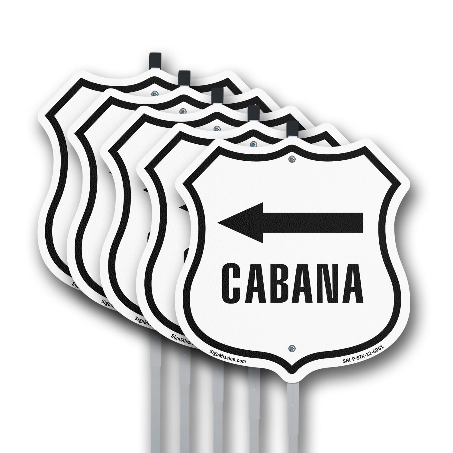 Cabana Left (5 Pack) 12 inch X 12 inch Shield Shaped Commercial Grade ...
