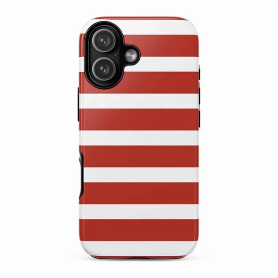 Cabana Red Bold Stripe Design Case for iPhone 11 12 13 14 15 16 17 Pro ...