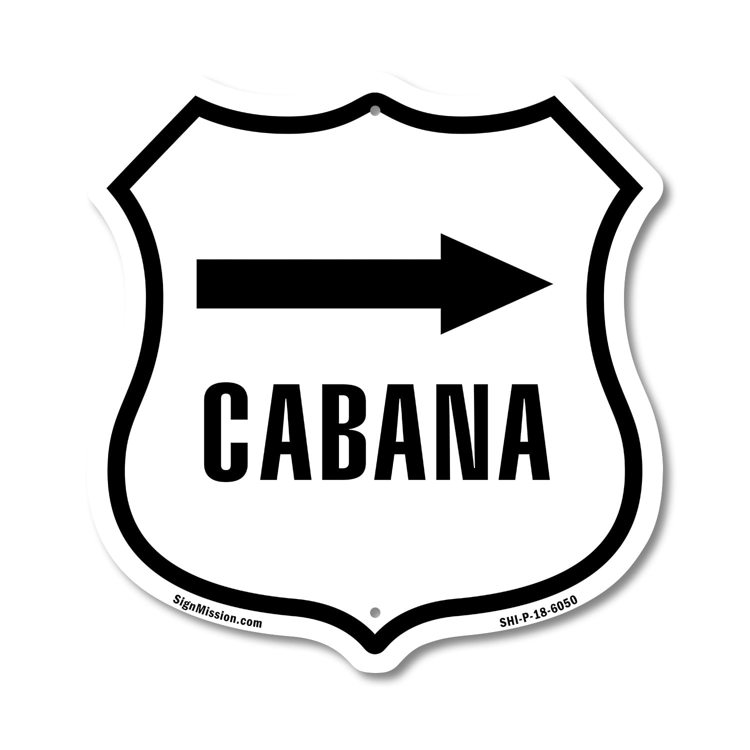 Cabana Right 12 inch X 12 inch Shield Shaped Commercial Grade Plastic ...