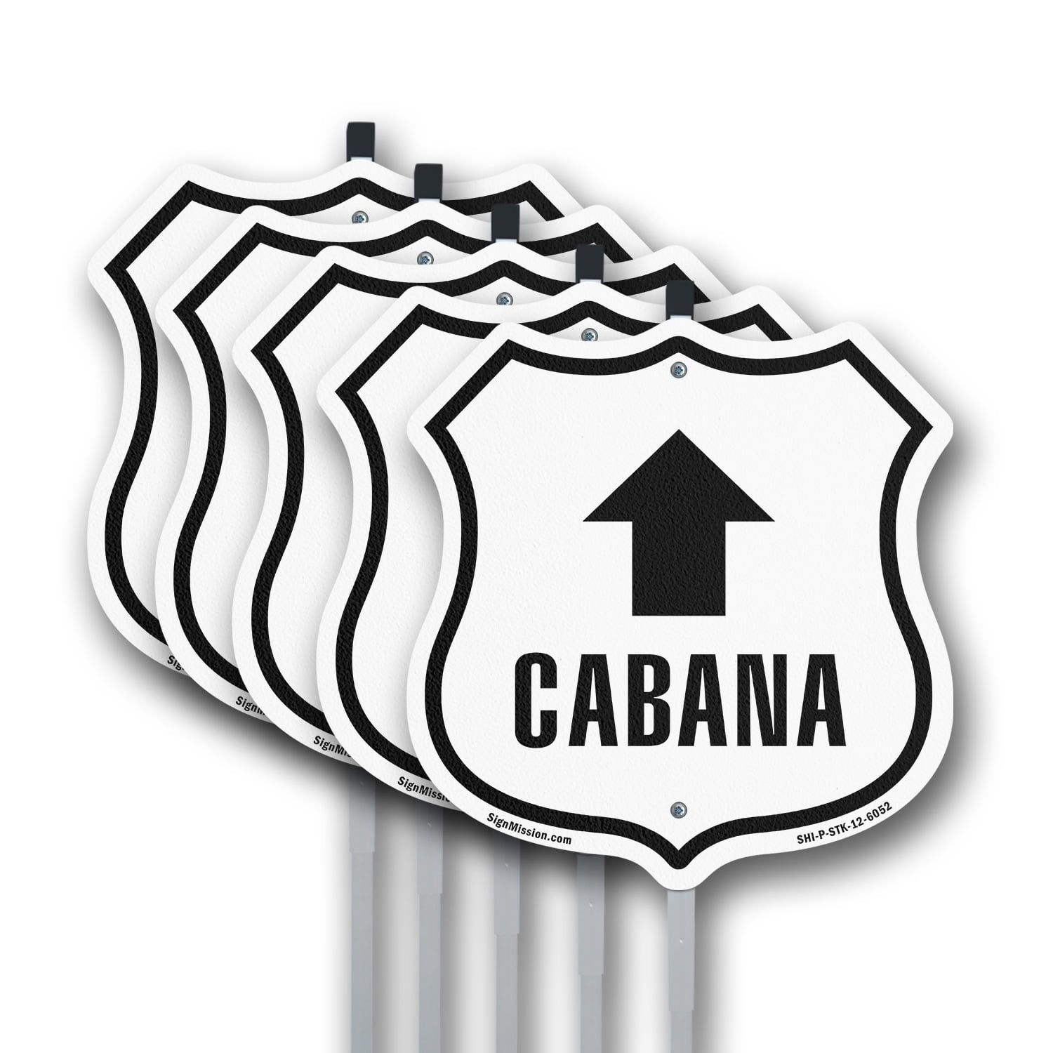 Cabana Up (5 Pack) 12 inch X 12 inch Shield Shaped Commercial Grade ...