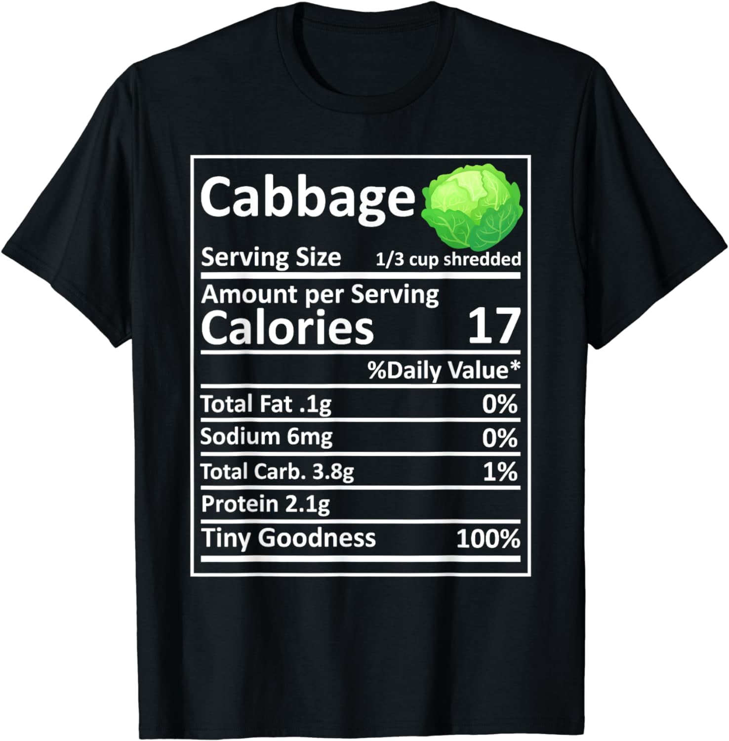 Cabbage Nutrition Food Facts Thanksgiving Costume T-Shirt - Walmart.com