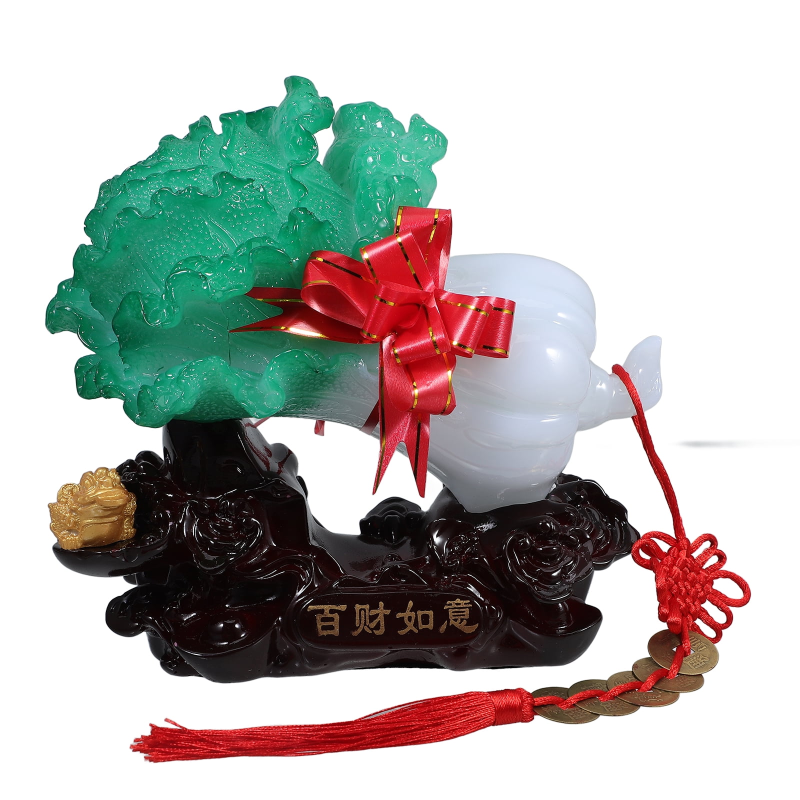 Cabbage Ornaments Feng Shui Statue Sculpture Decor Plants Office Desk ...
