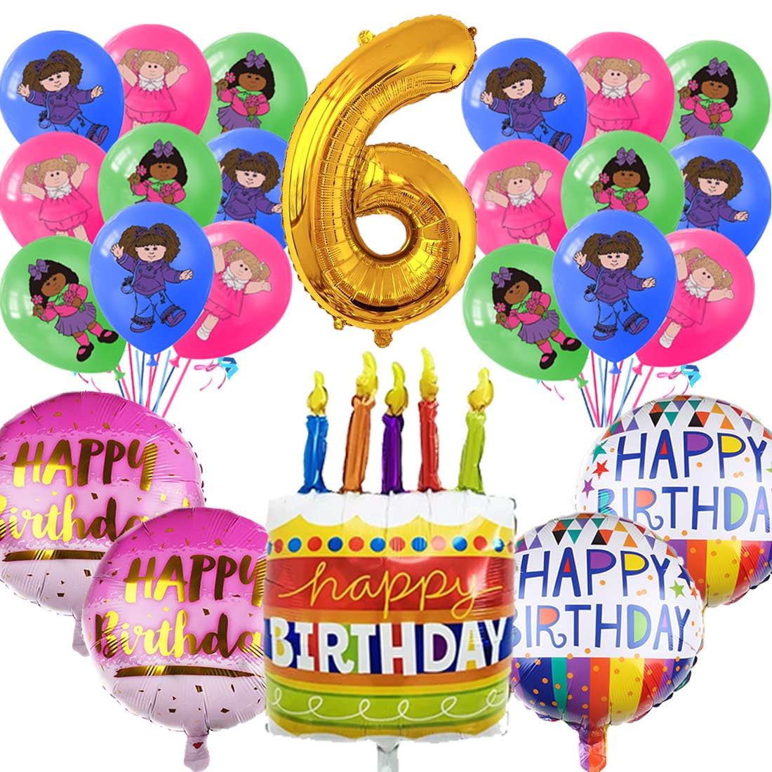 Cabbage Patch Kids Balloons Party Supplies 6th Big Number Decorations ...