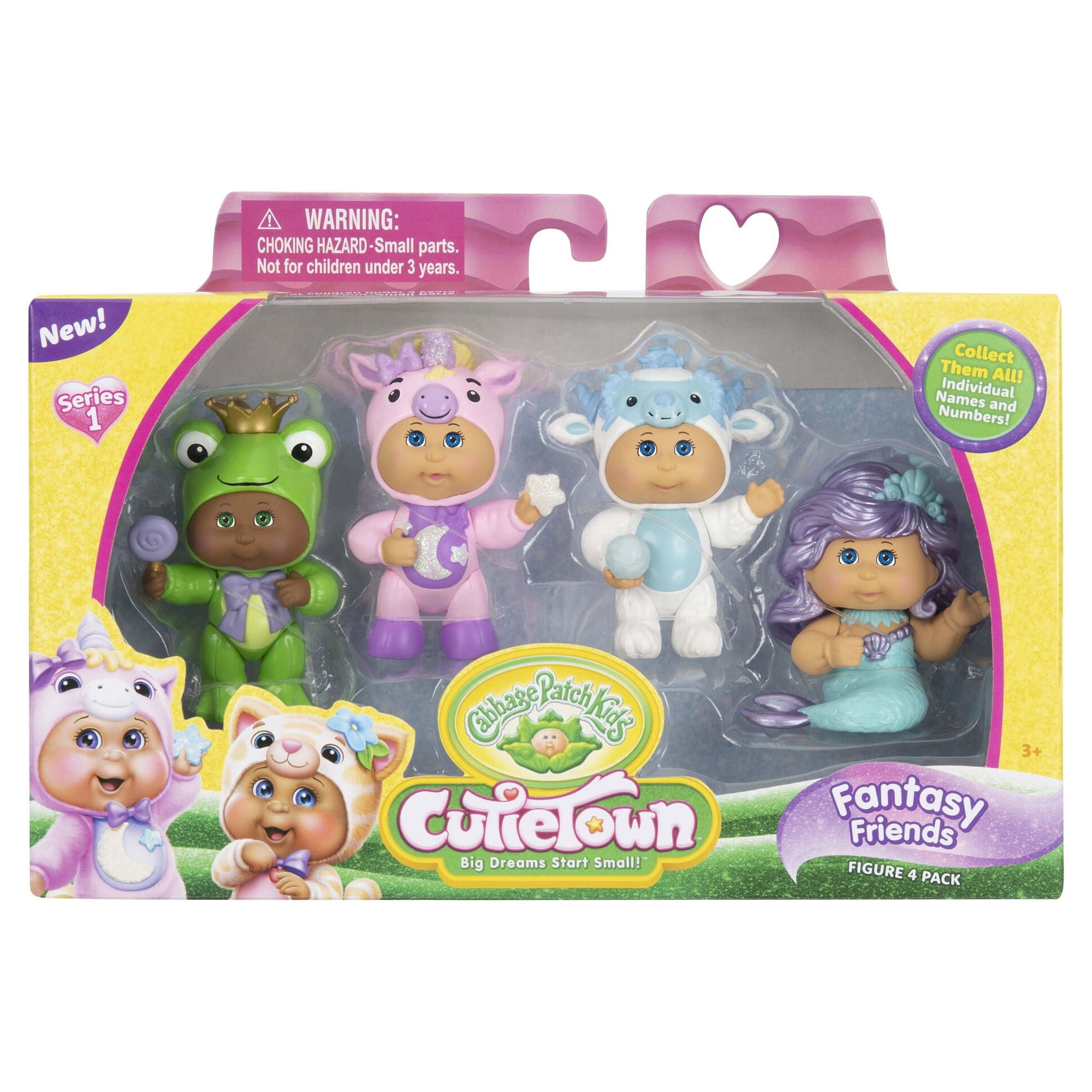 Cabbage Patch Kids Cutie Town Fantasy Friends 4 Figure Pack, Dolls ...