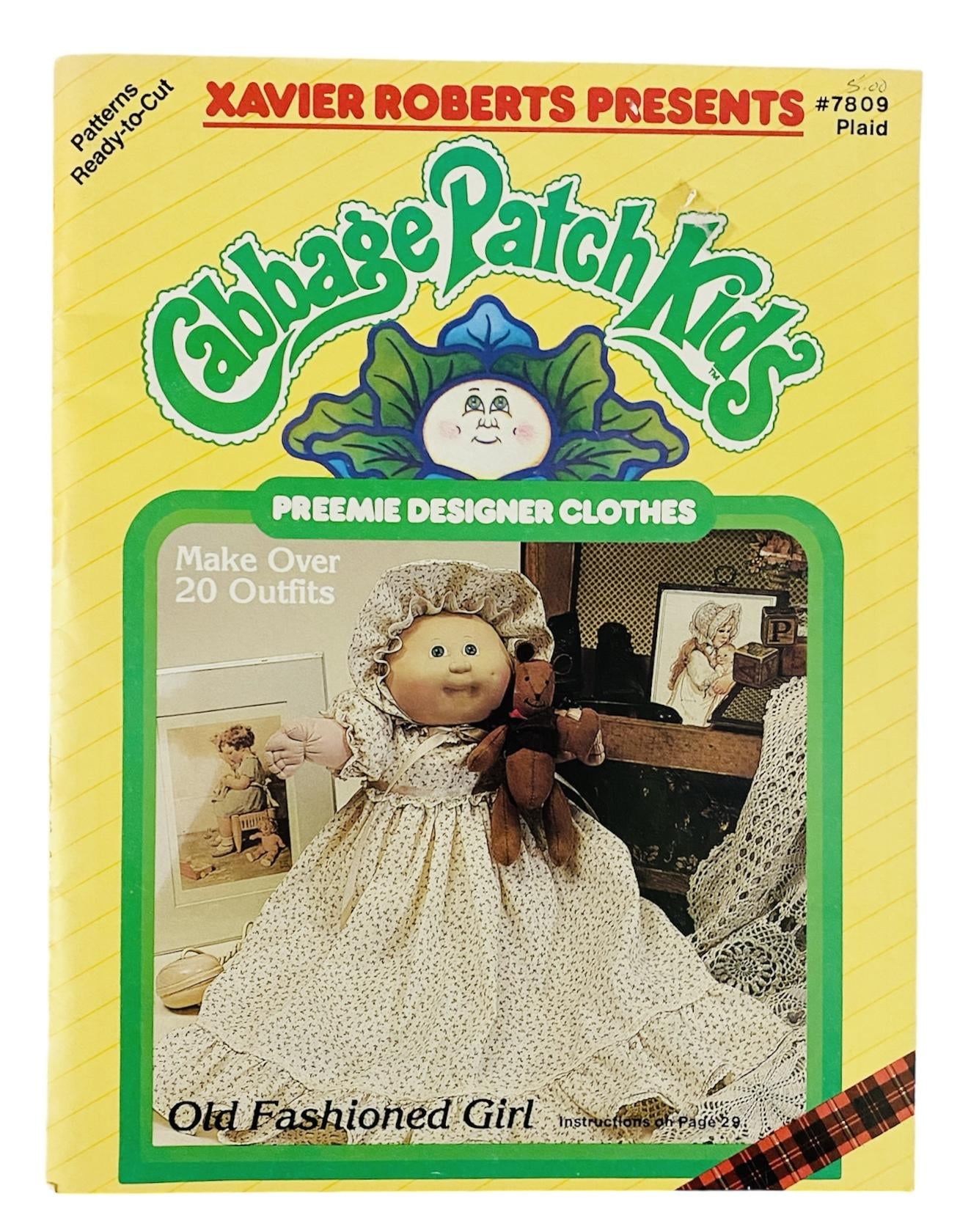 Cabbage Patch Kids Preemie Designer Clothes Patterns Plaid #7809 ...