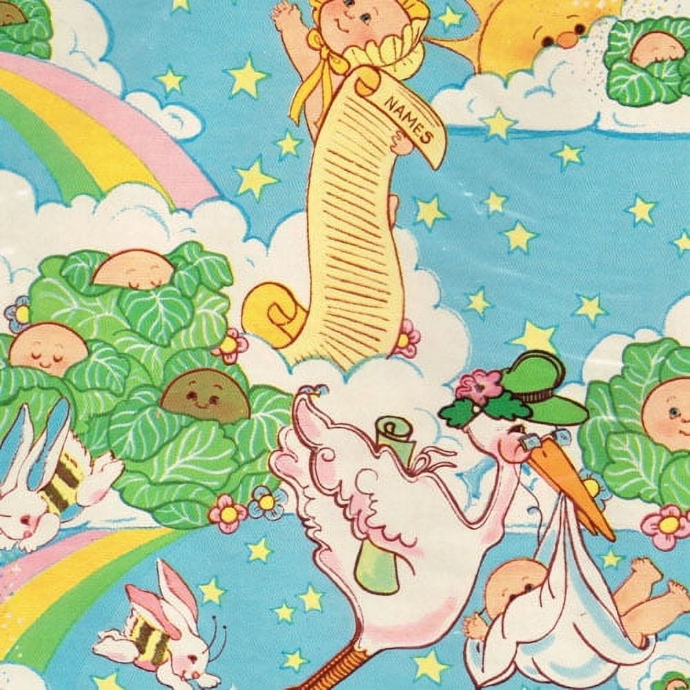 Cabbage Patch Kids Vintage 1983 'Stork Delivery' Gift Wrap (2 sheets, 8 ...