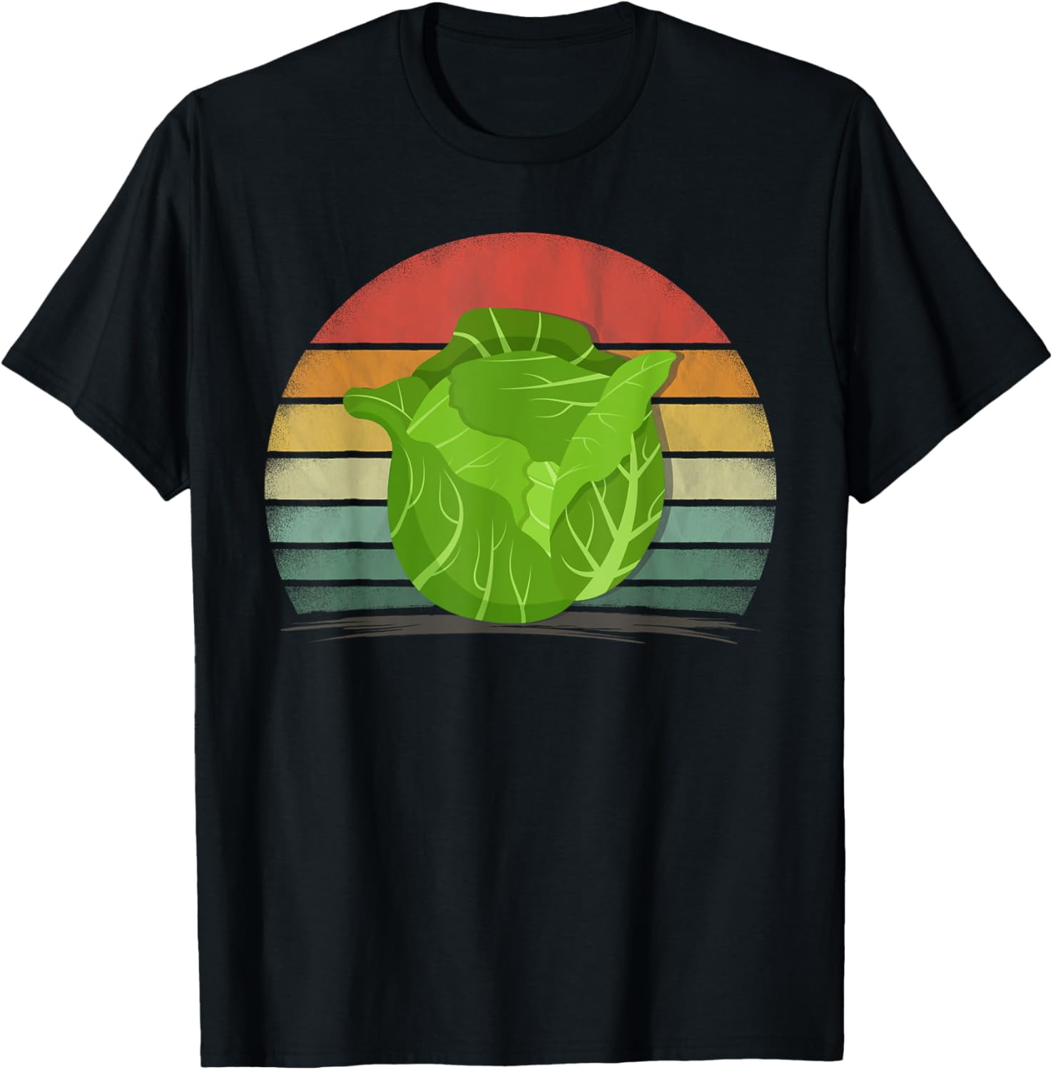 Cabbage Vegetable Retro Style Distressed Vintage Cabbage T-Shirt ...