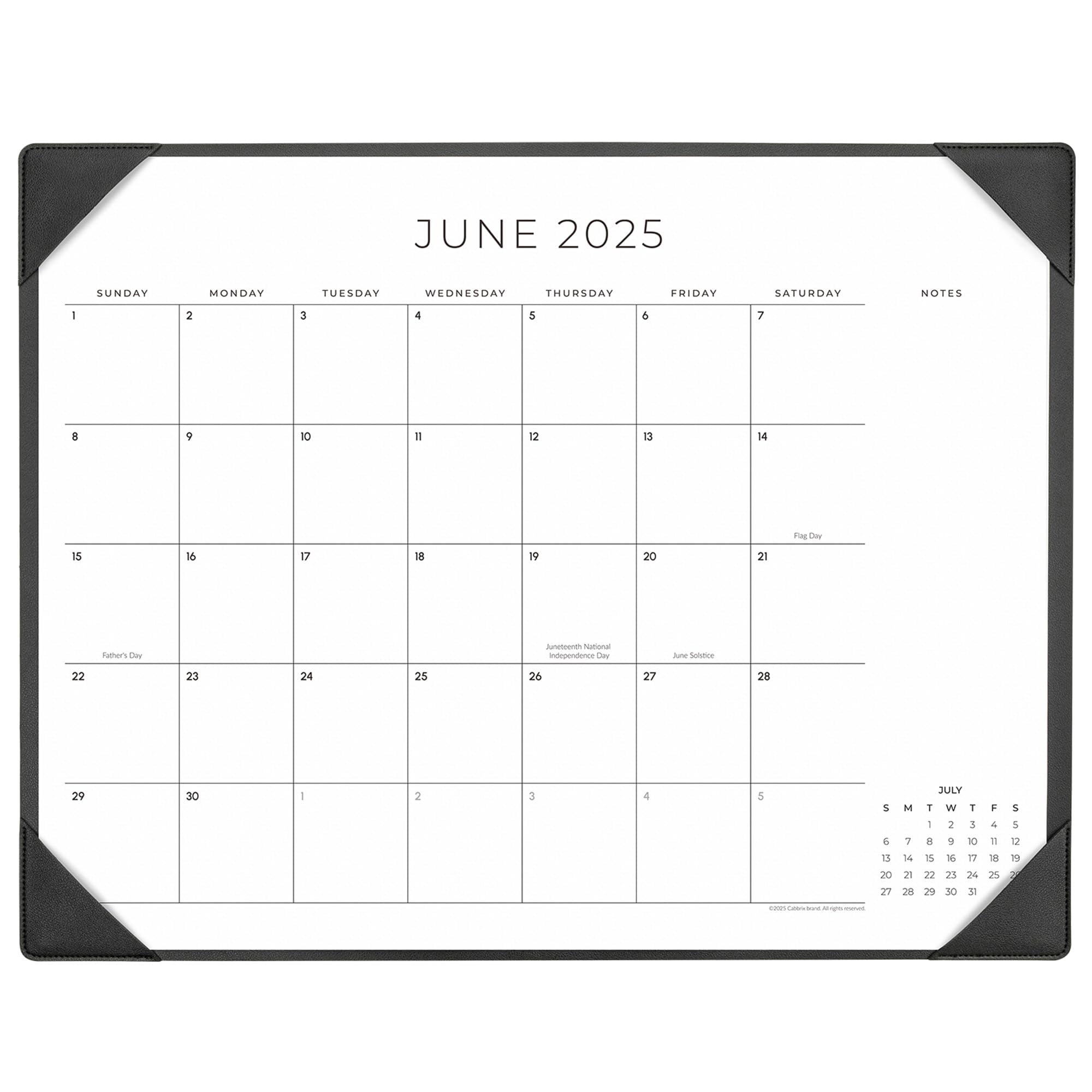 Cabbrix Simplified Desk Calendar 2025-2026, 21x16-1/2 inch Large ...