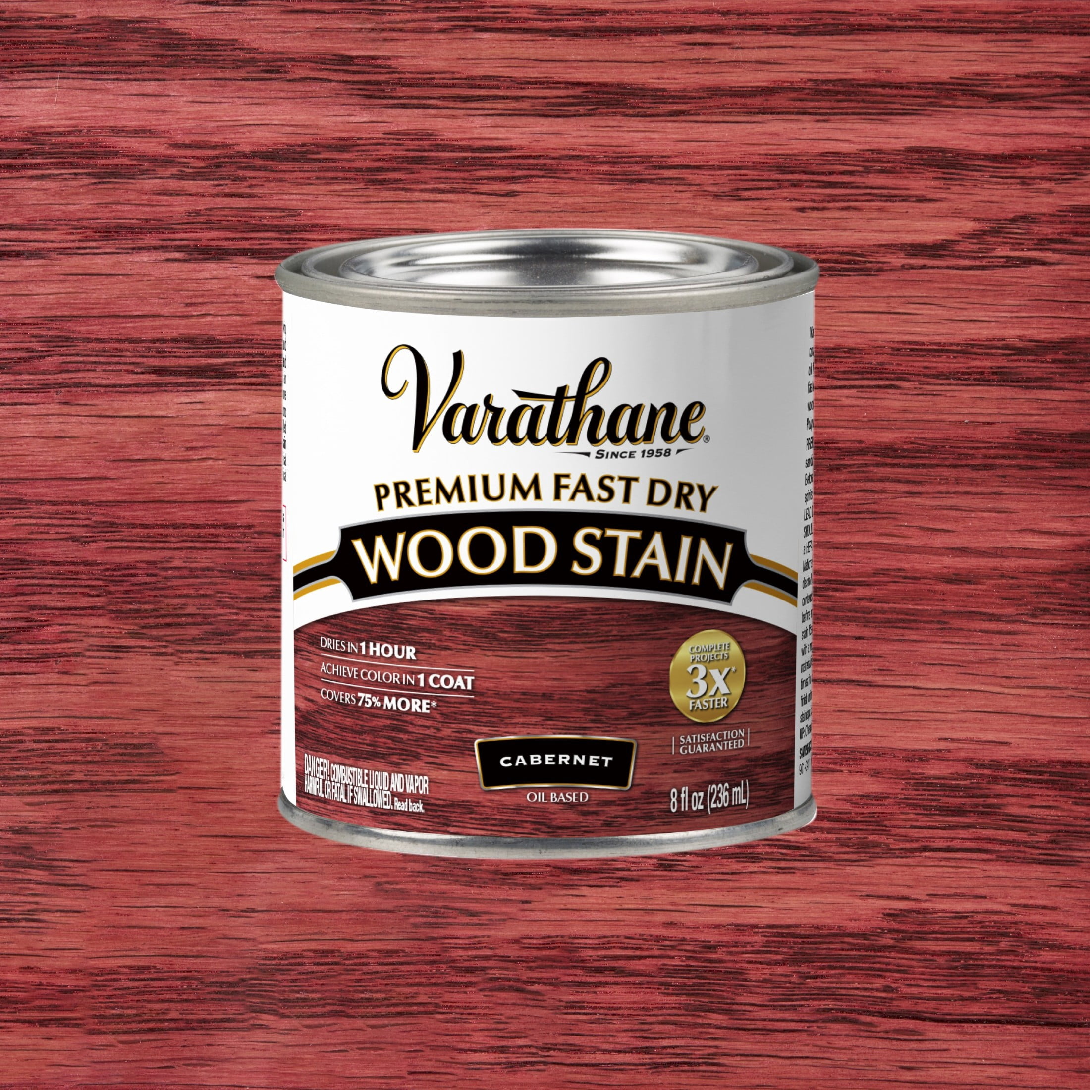 Varathane Cabernet Wood Stain Half Pint Fast Dry Interior Wood Stain ...
