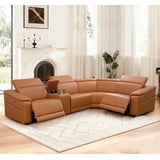 Caberryne Power Recliner Sectional Sofa for Living Room, Power Leather ...