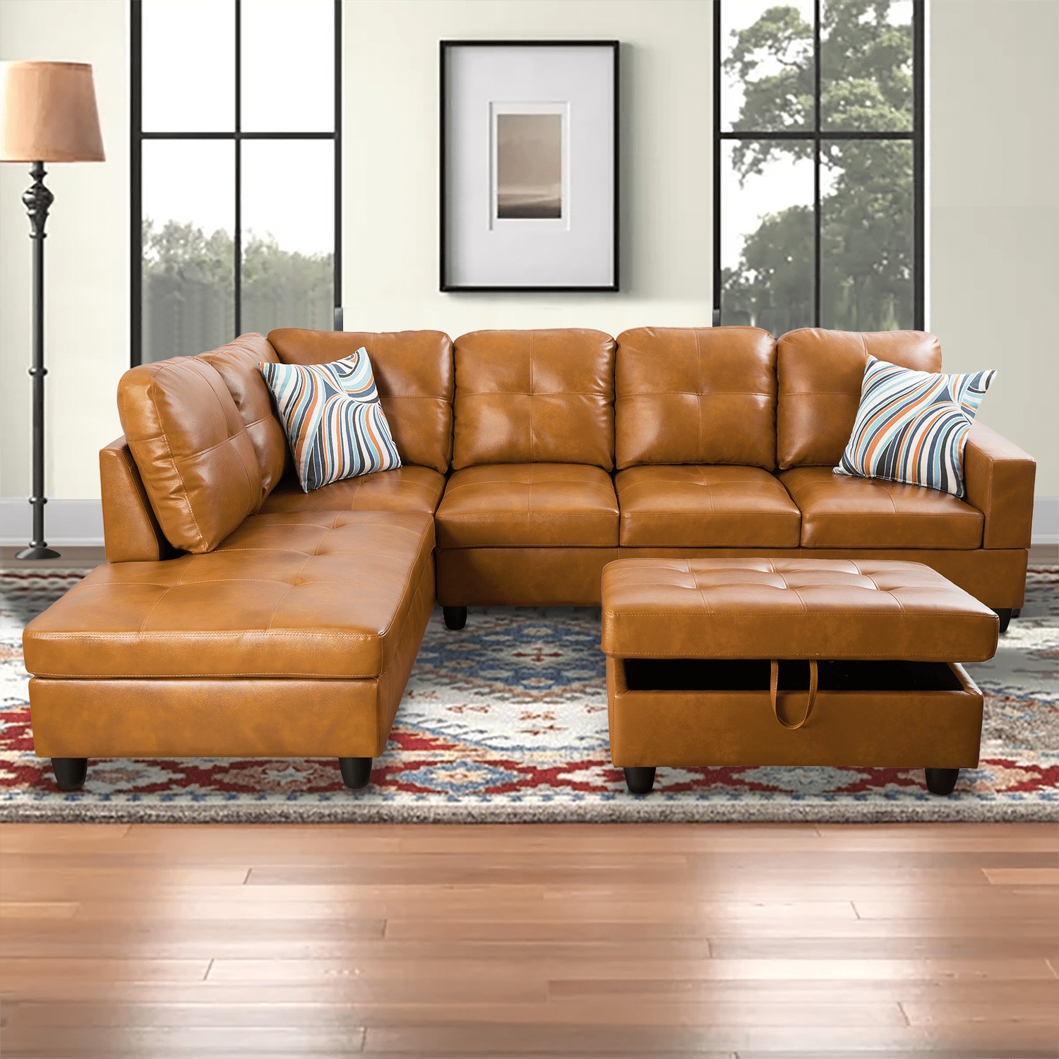 Caberryne Recliner Sofa with Double Recliners for Living Room Furniture ...