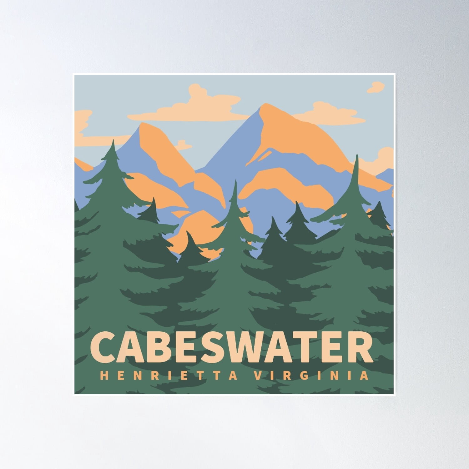 Cabeswater Henrietta Virginia Poster Wall Art, Modern Wall Decor, 16x16 ...