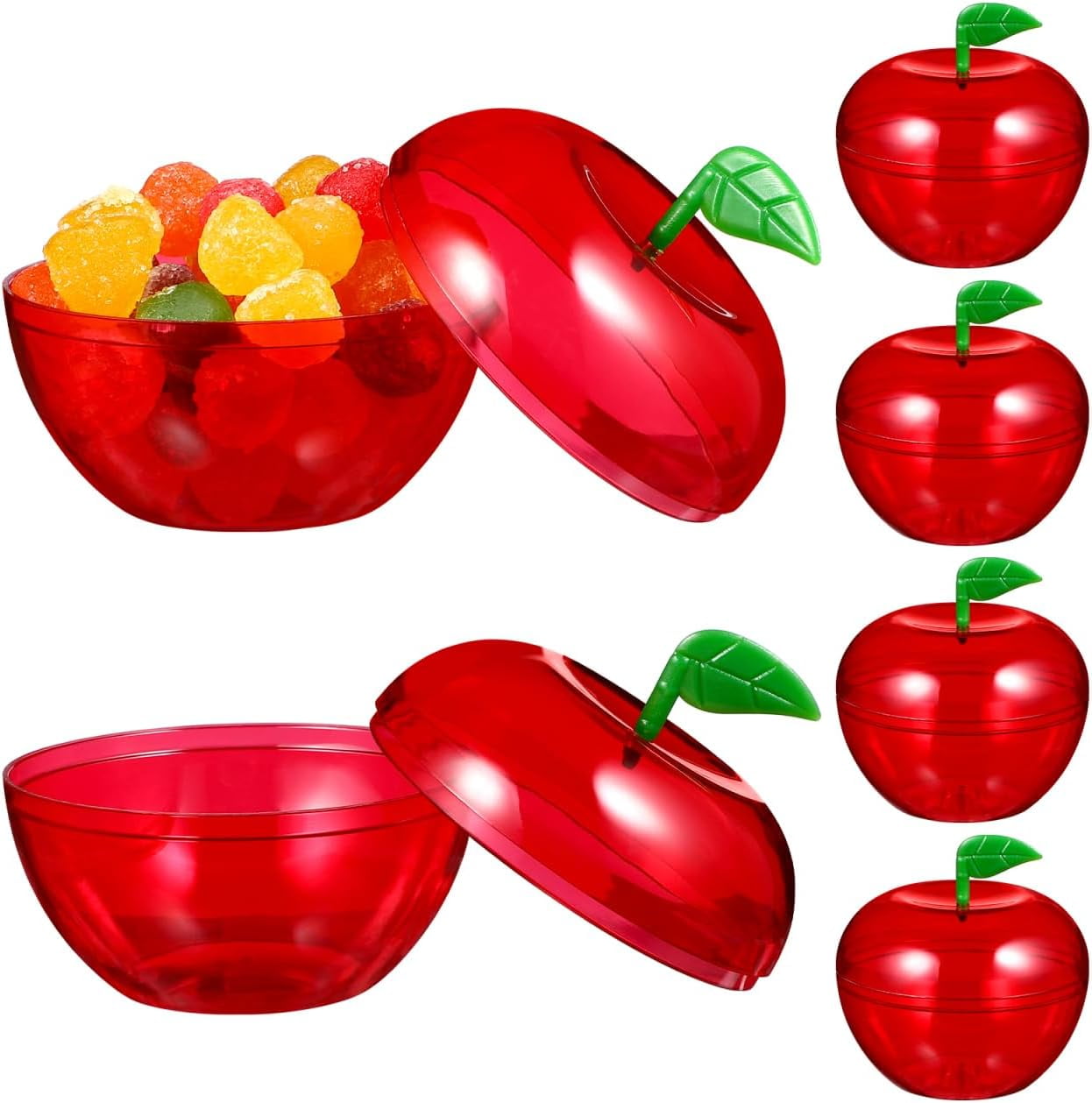 Cabilock 12 PCS Plastic Apple Containers for Teachers Appreciation ...