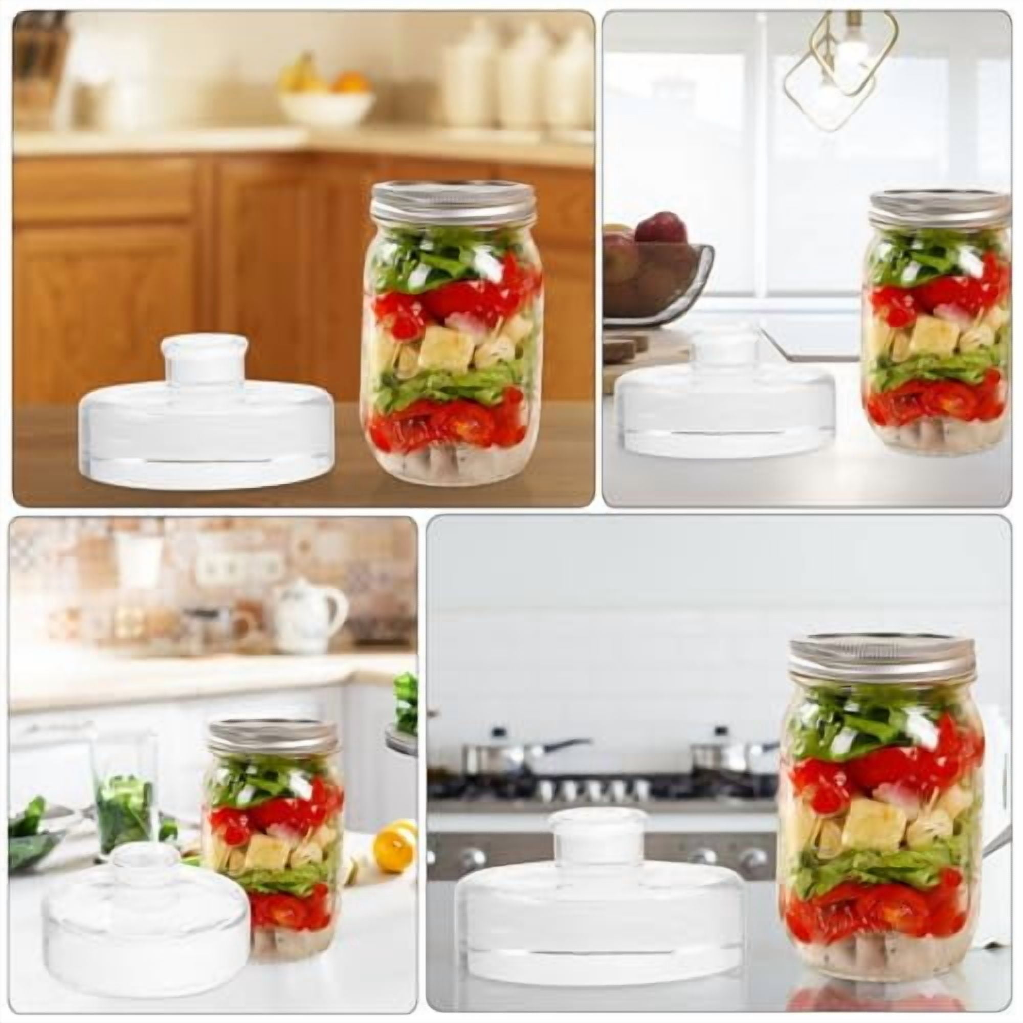 Cabilock 2pcs Fermented Glass Canning Weights Pickling Jars Lids Glass ...