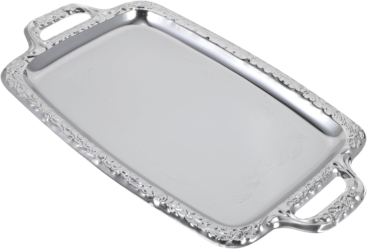 Cabilock Elegant Rectangular Silver Tray Mirrored Tray for Whiskey Decanter Candlesticks Vanity ...