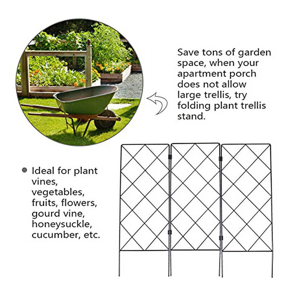 Cabilock Garden Iron Trellis Plant Support Wire Lattice Grid Foldable ...