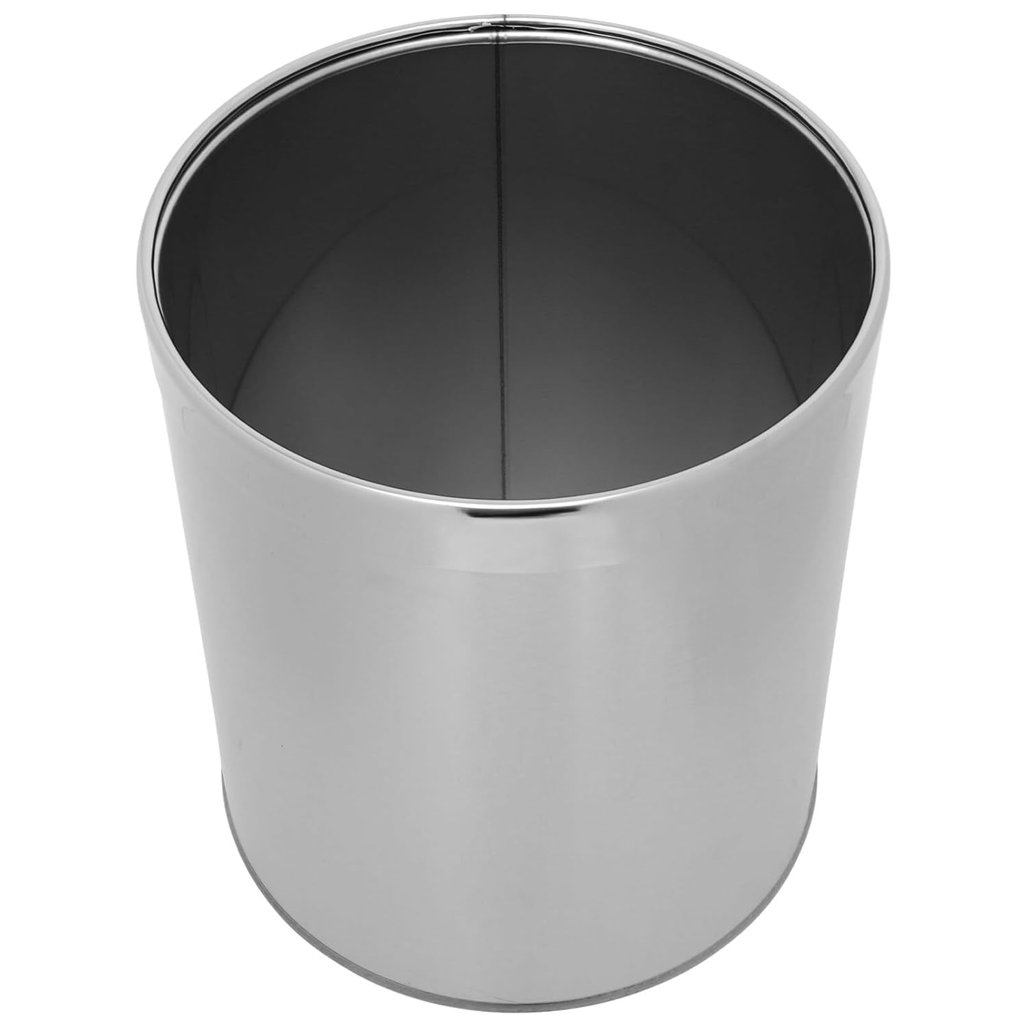 Cabilock Stainless Steel Trash Can Round Wastebasket Garbage Container ...