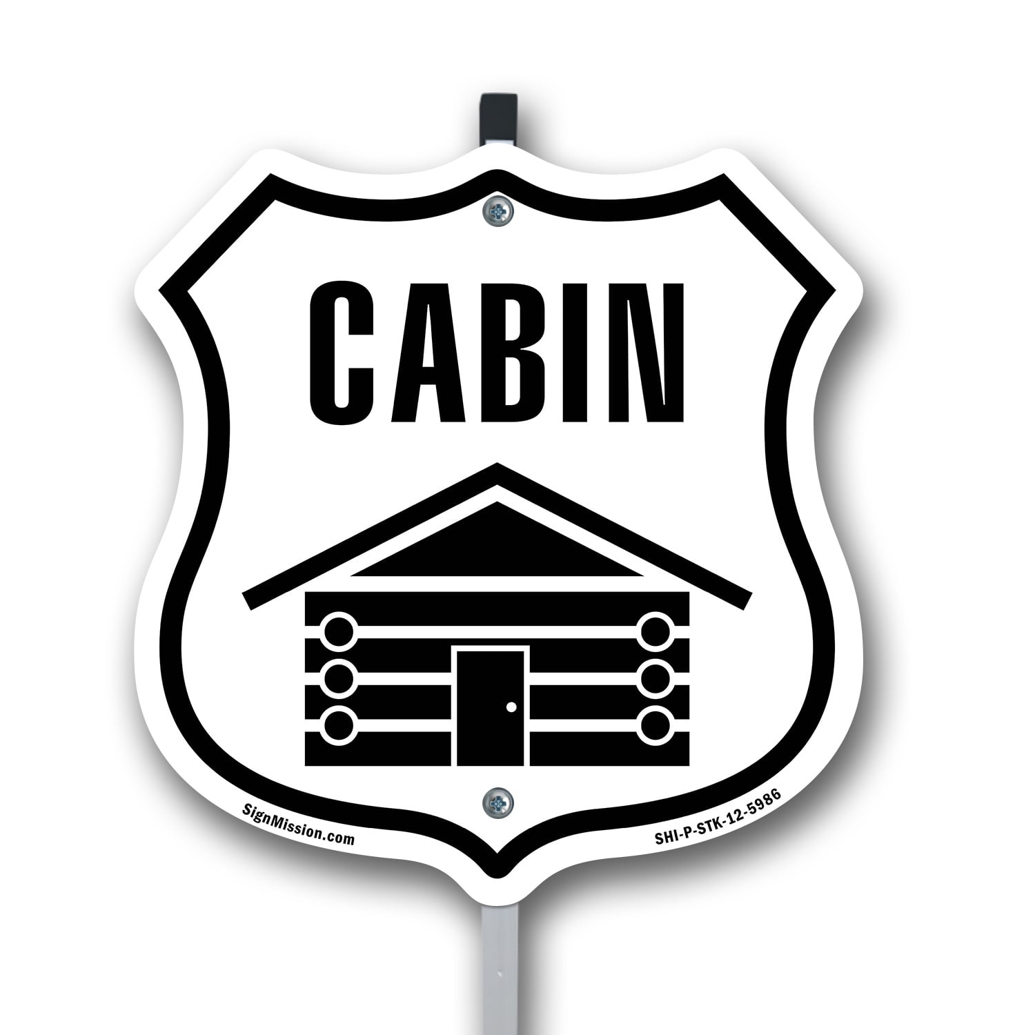 Cabin 12 inch X 12 inch Shield Shaped Commercial Grade Plastic Sign ...