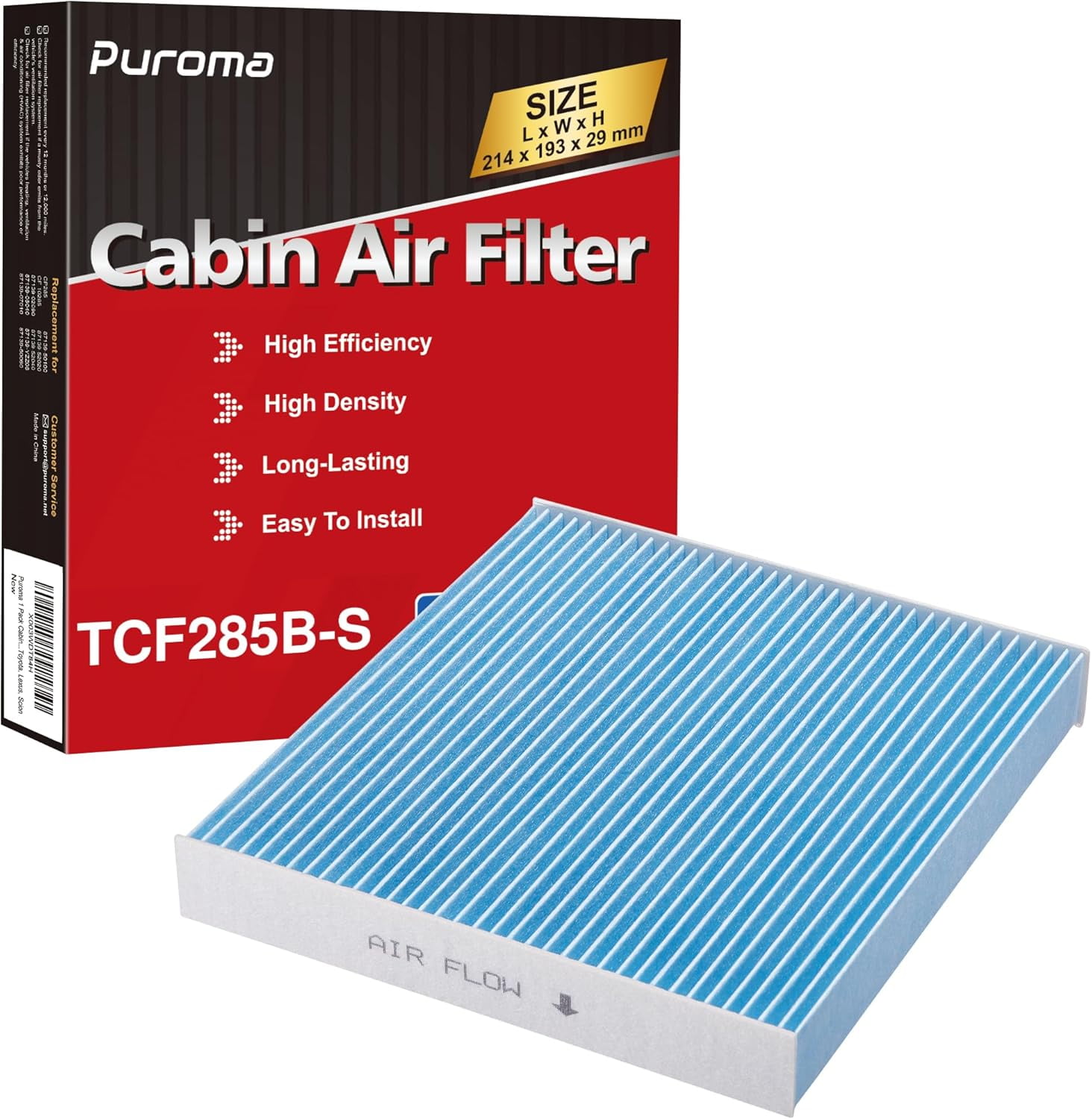 Cabin Air Filter Compatible with Toyota Camry, RAV4, Highlander ...