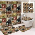 Cabin Bears Vintage Brown Shower Curtain Sets Country Animal Moose Bath ...
