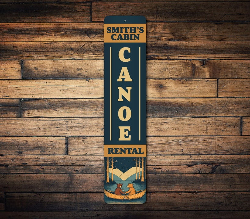 Cabin Canoe Rental Sign Canoe Rentals Canoe Sign Decor For Canoes Cute ...