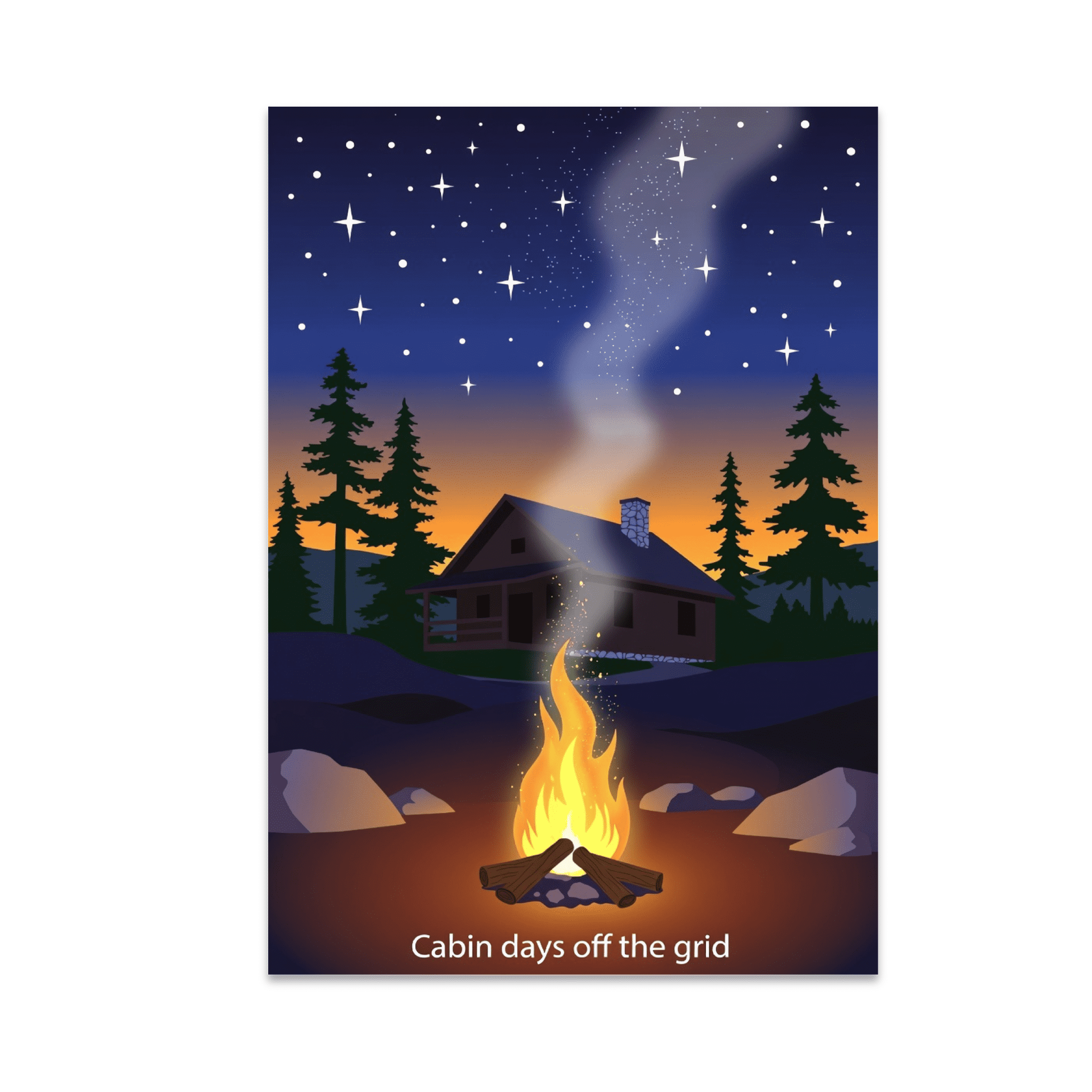 Cabin Days Off the Grid Wall Art - Nature Lover - 13x19 Poster Print ...