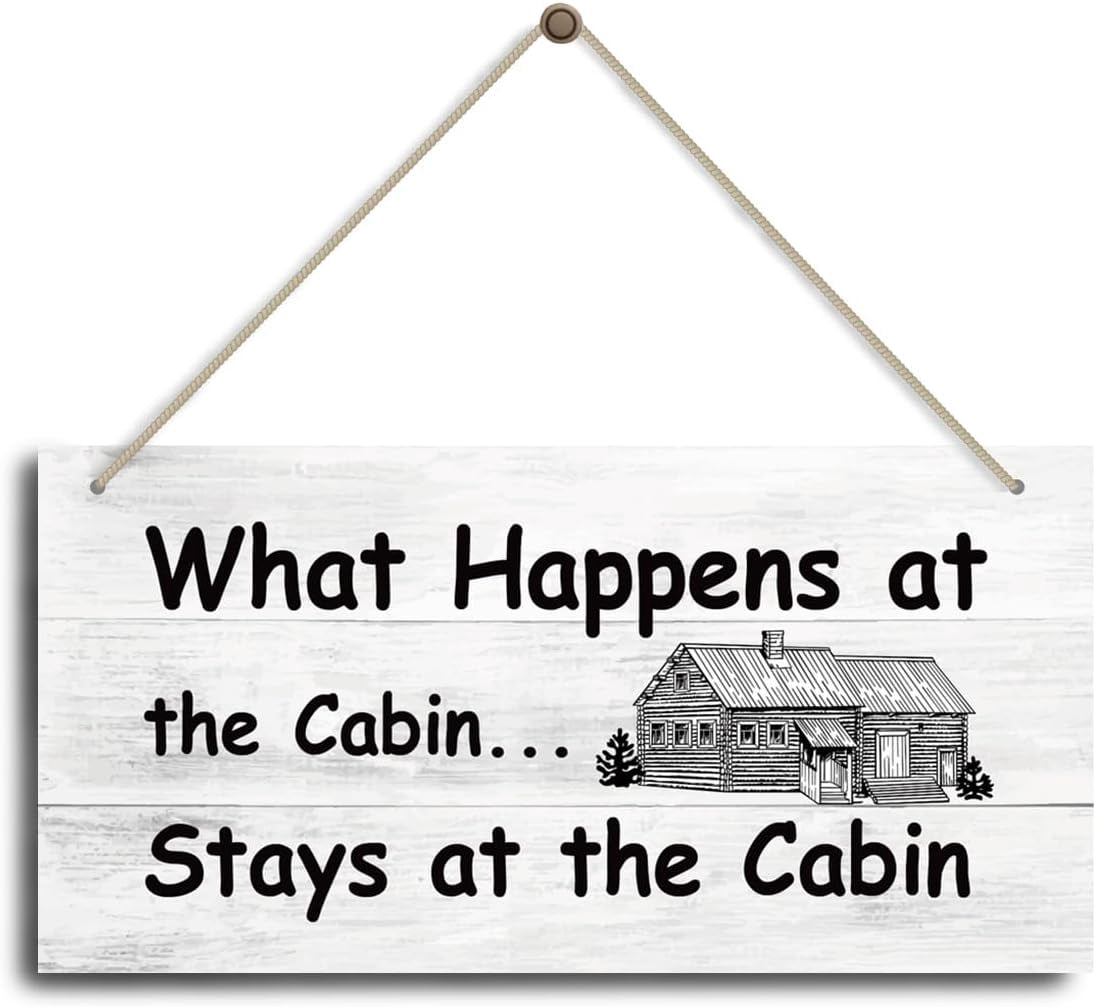 Cabin Decor, Hanging Wood Plaque With Rope, Decorative Wood Wall Plaque ...