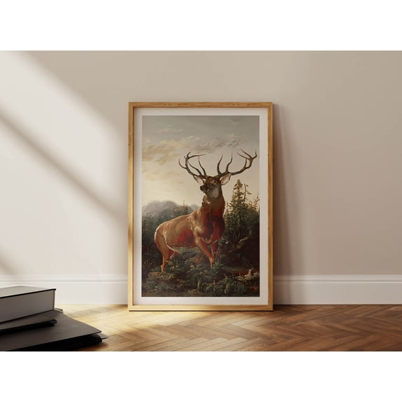 Cabin Deer Hunting Wall Art, Unframed Canvas Size 8x12 - Walmart.com