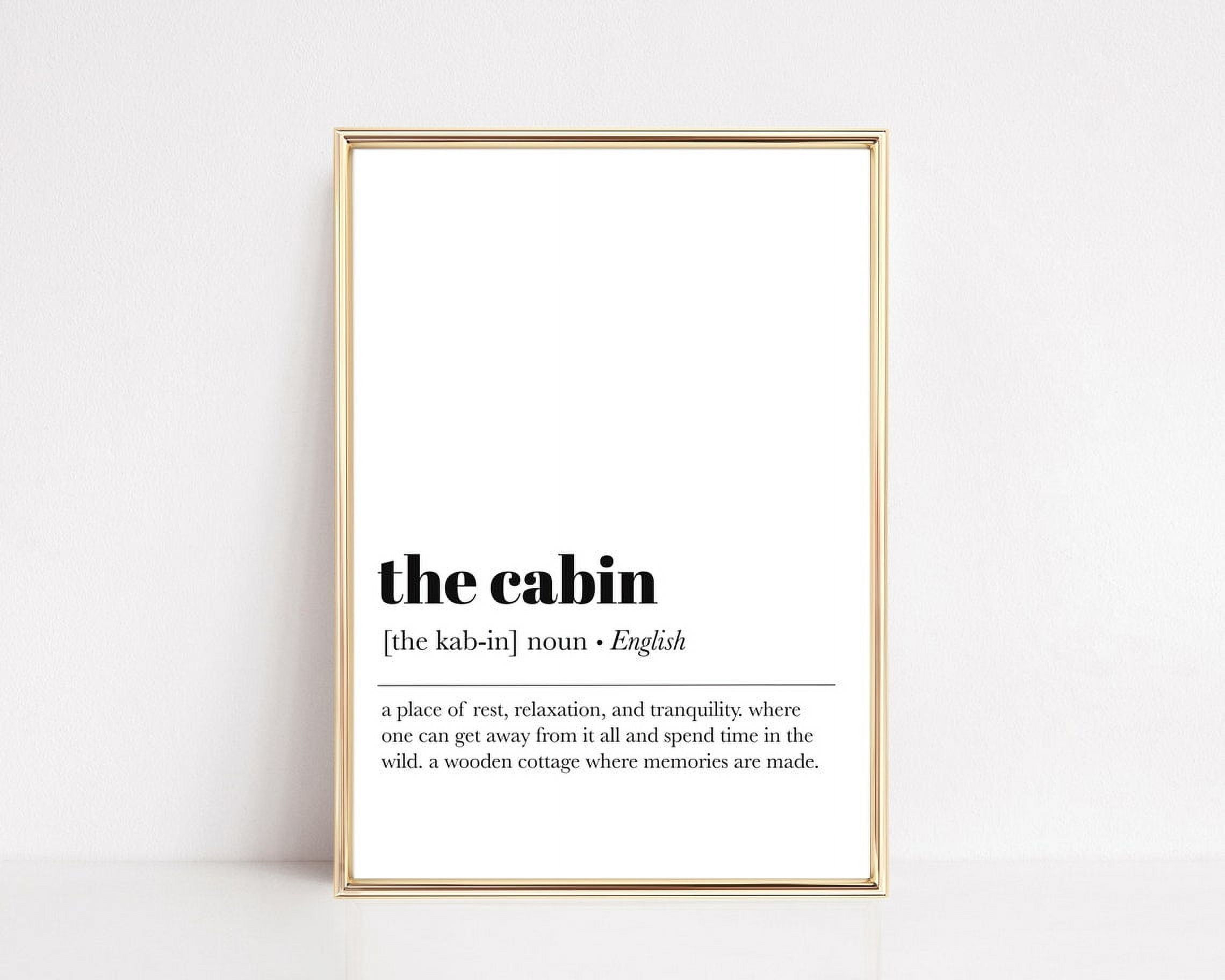 Cabin Definition Minimalist Dictionary Wall Art for Cabin Decor ...