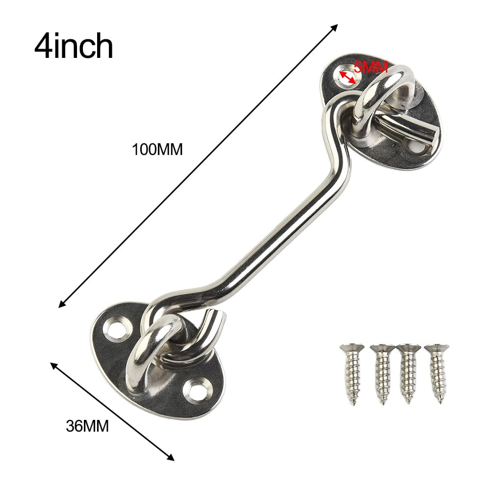 Cabin Hook And Eye Latch Lock Shed Gate Door Stainless Steel Catch ...