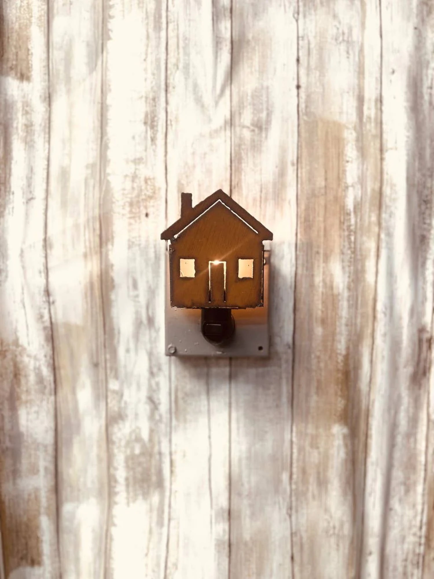 Cabin Lodge Classic Night Light Rustic Home Decor Metal - Walmart.com
