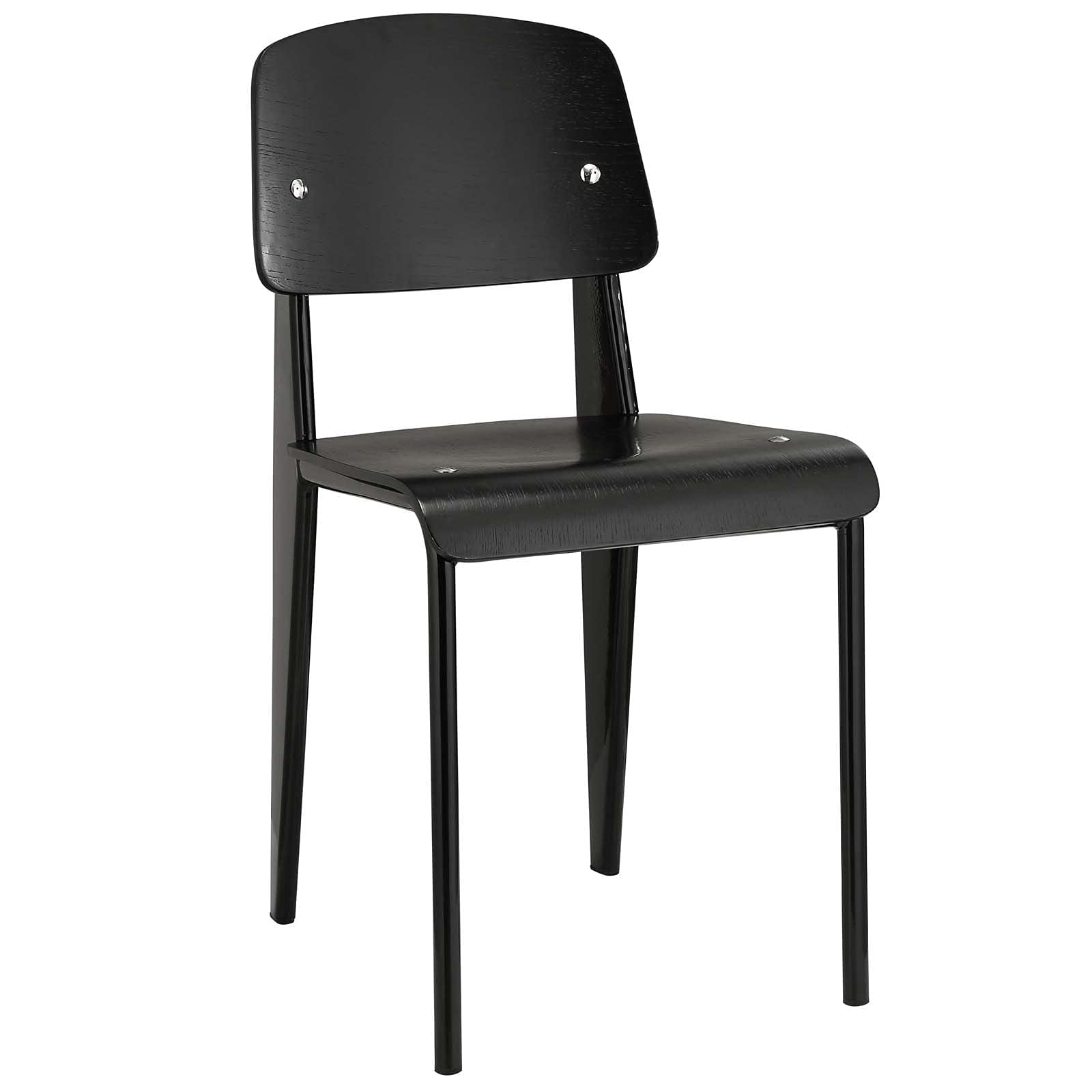 Cabin Modern Wood and Metal Kitchen and Dining Room Chair in Black ...