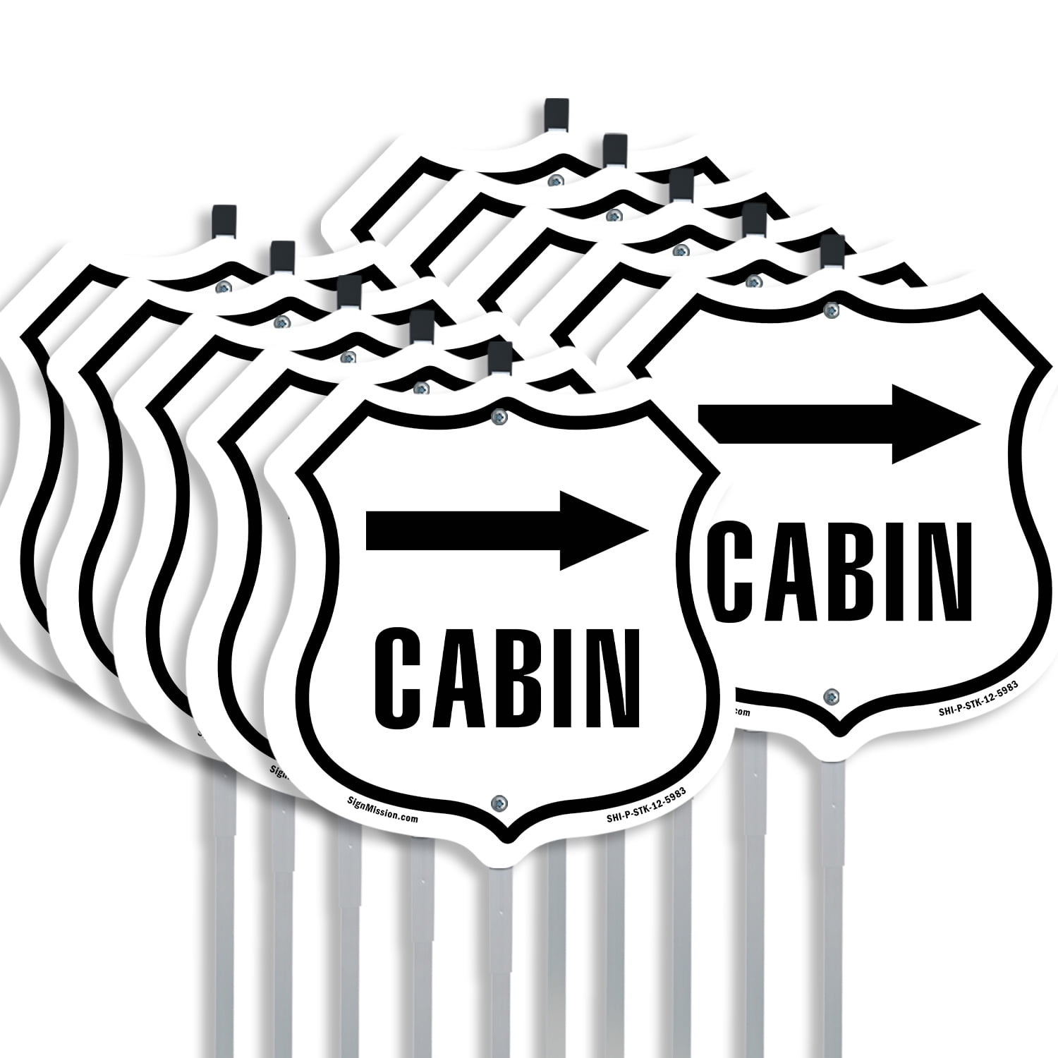 Cabin Right (10 Pack) 12 inch X 12 inch Shield Shaped Rust-Free ...
