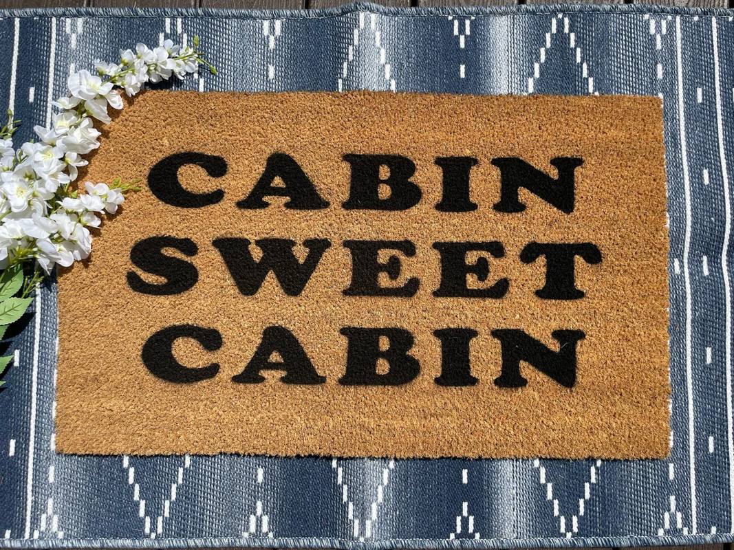 Cabin Sweet Cabin Doormat, Cabin Doormat, Cabin Gift, Cabin Life, Log ...