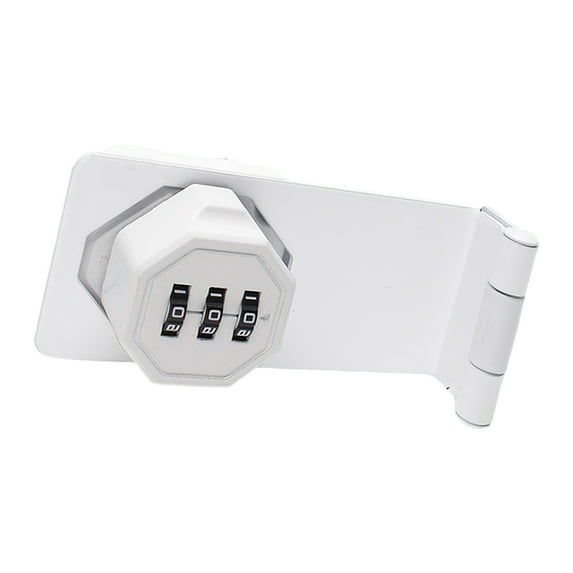 Cabinet 3-Digit Combination Lock Door Security Slide Lock Lockable Hasp ...