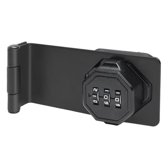 Cabinet 3-Digit Combination Lock Door Security Slide Lock Lockable Hasp ...