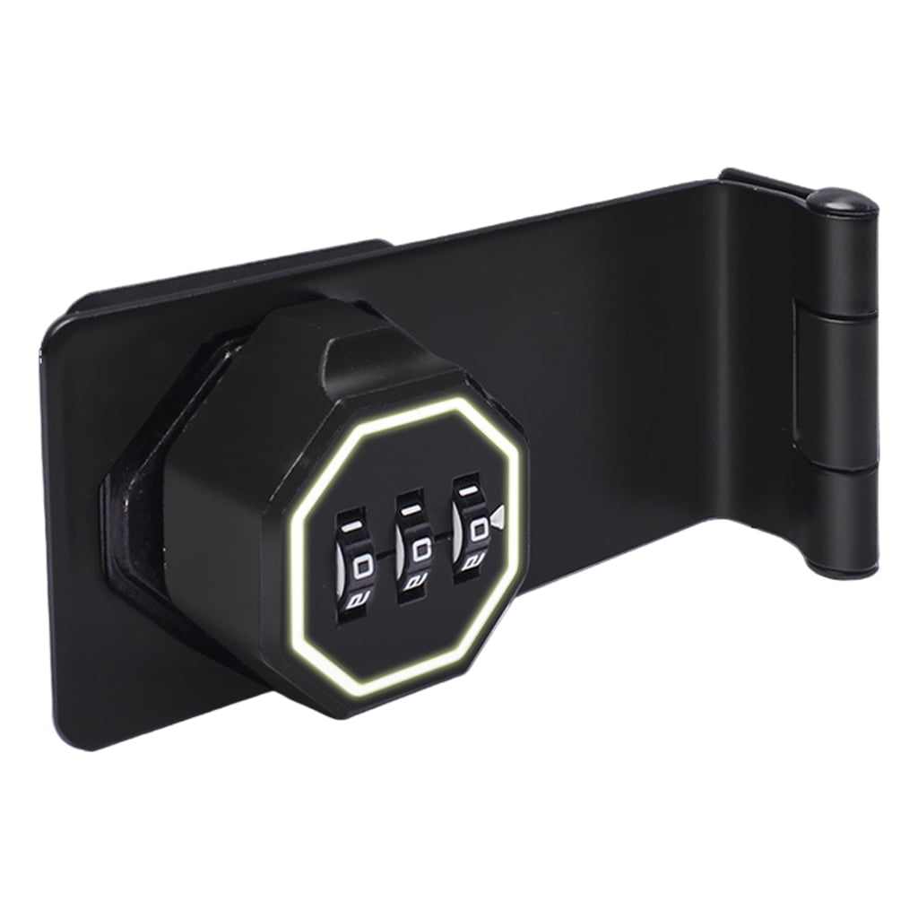 Cabinet 3-Digit Combination Lock Door Security Slide Lock Lockable Hasp ...